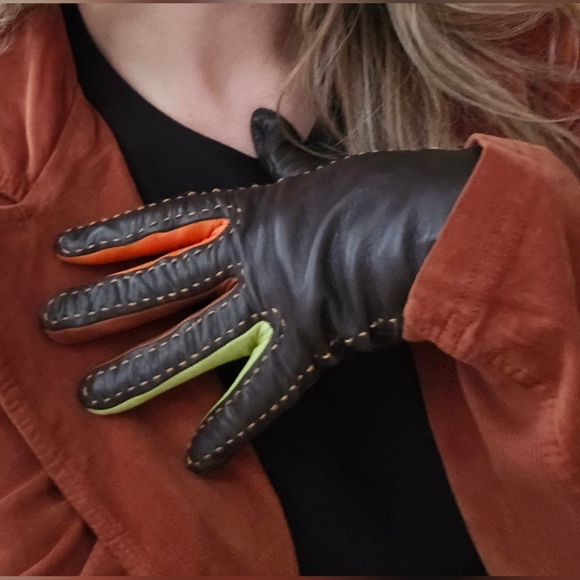 Sermoneta Gloves | Accessories | Sermoneta Multi Color Genuine Leather ...